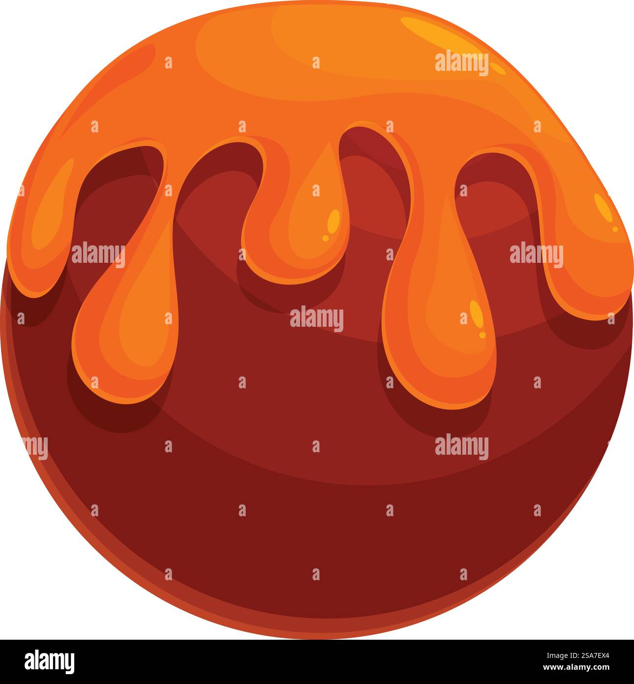 Round chocolate candy with delicious flowing caramel topping. Chocolate ...