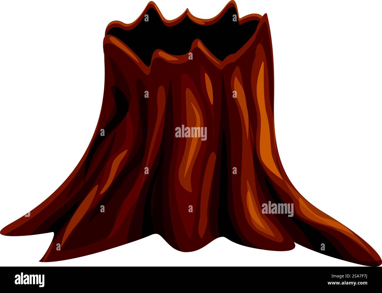 Illustration of an old tree stump remaining after felling, showing ...