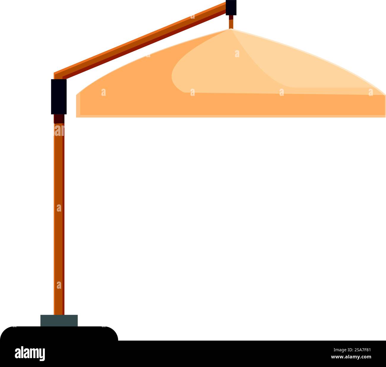 Street cafe parasol with wooden pole providing shade on a hot sunny day ...