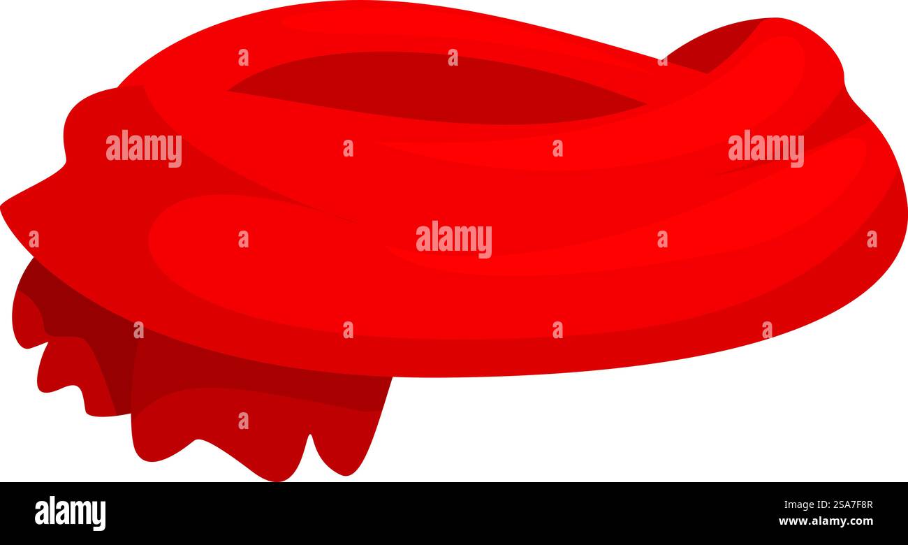 Red silk scarf floating on white background. Red silk scarf waving on ...