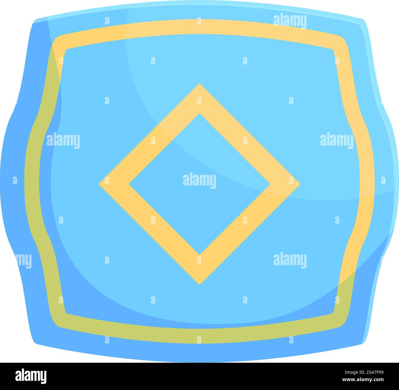 Blue medieval shield with a gold rim is protecting from arrows and ...