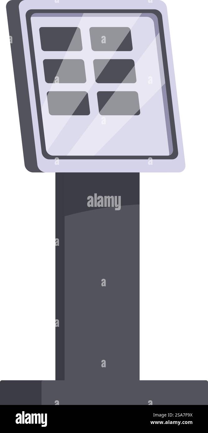 Modern street digital terminal showing important information for ...