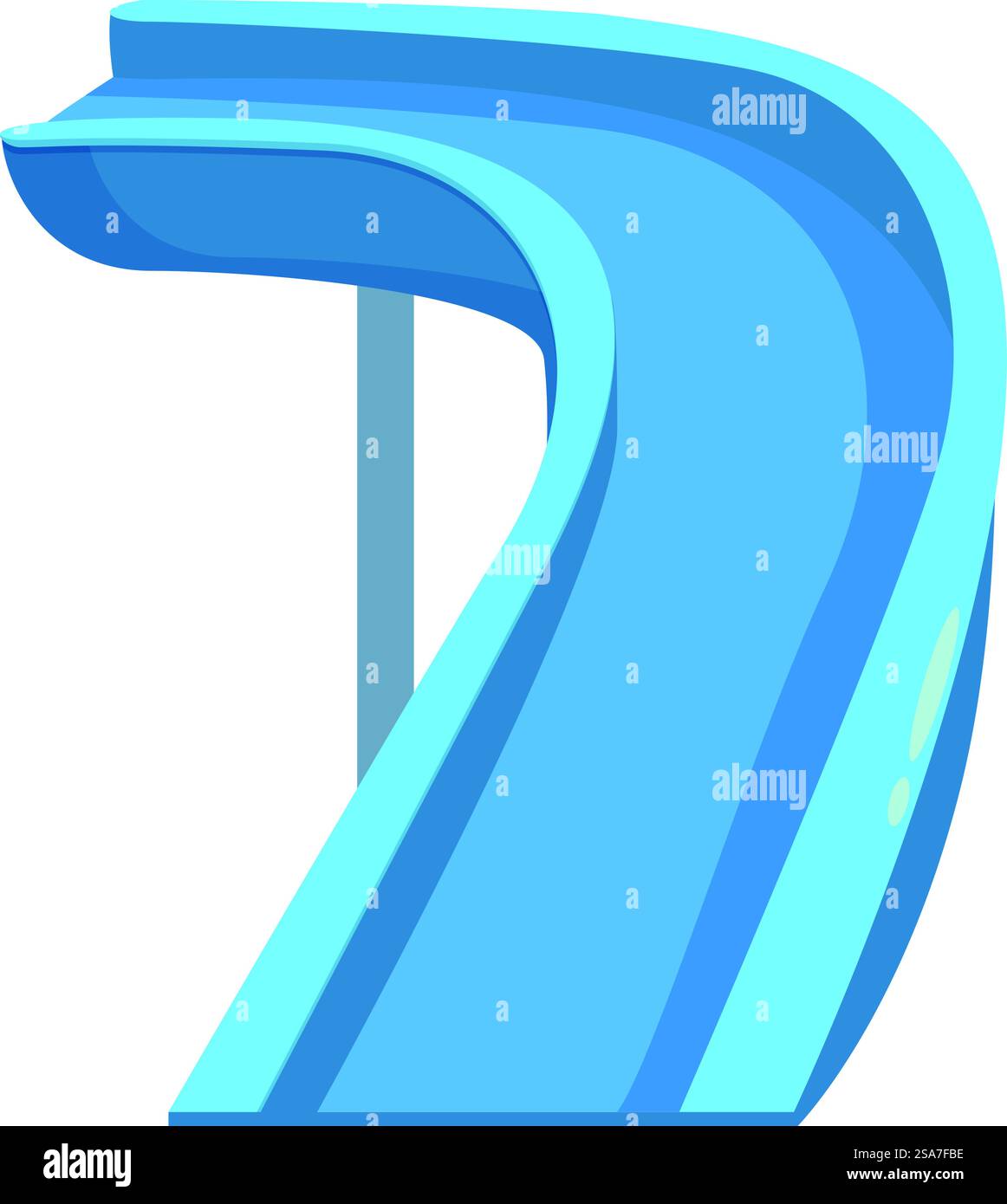 Blue water slide standing on white background for having fun in ...