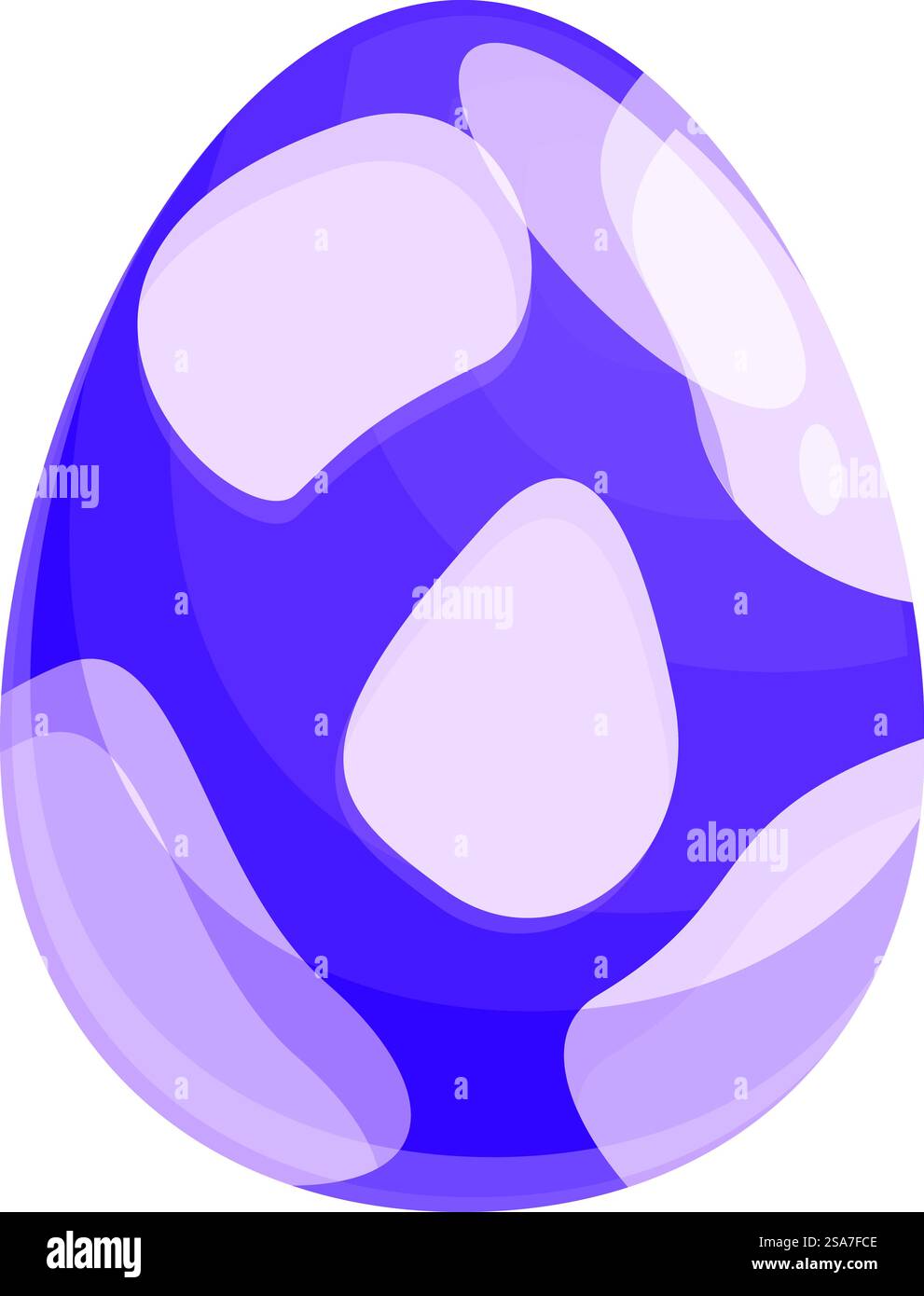 Cartoon purple dragon egg with light purple spots for easter ...