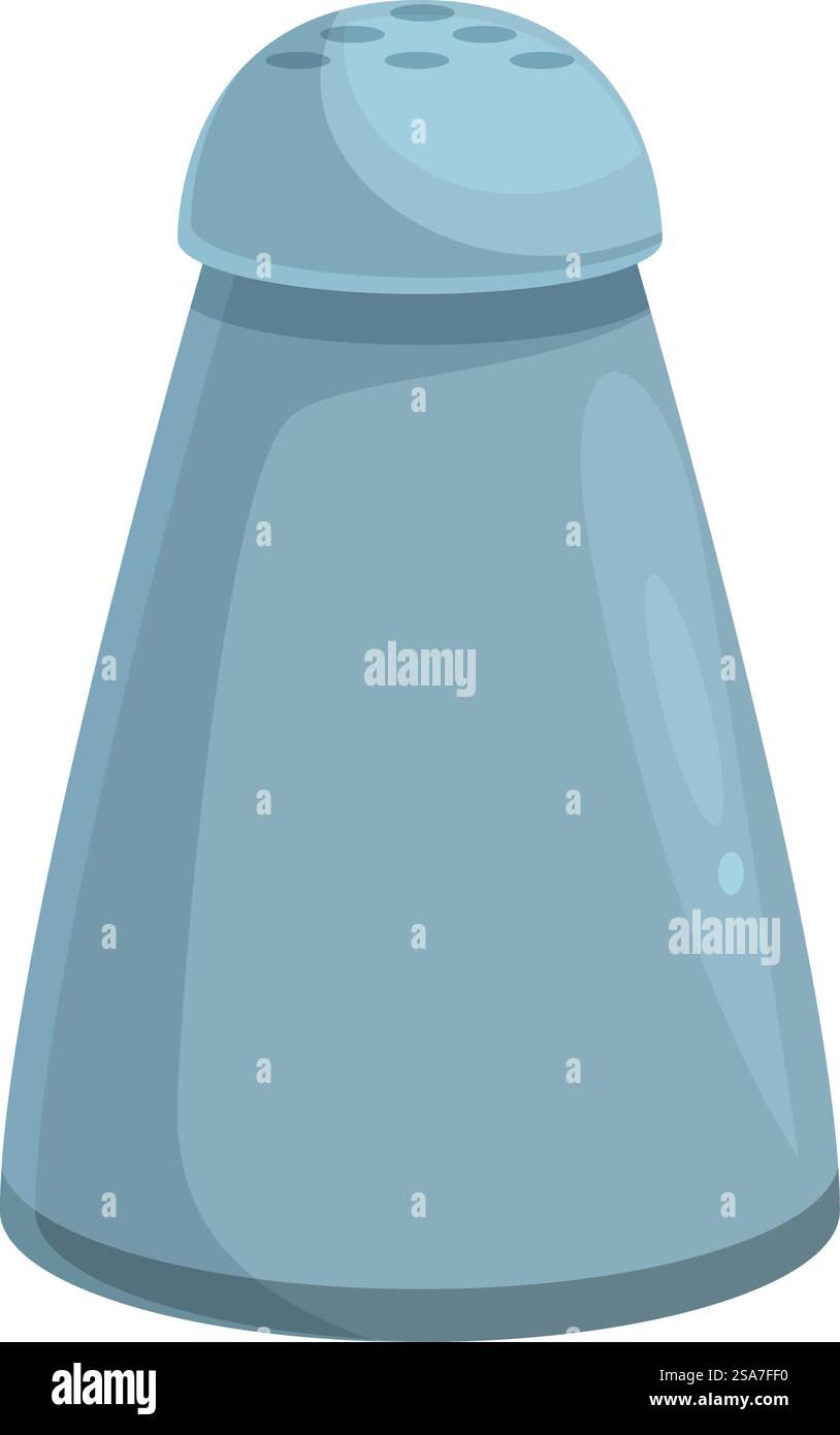 Metal salt shaker adding flavor to food icon cartoon style. Classic ...