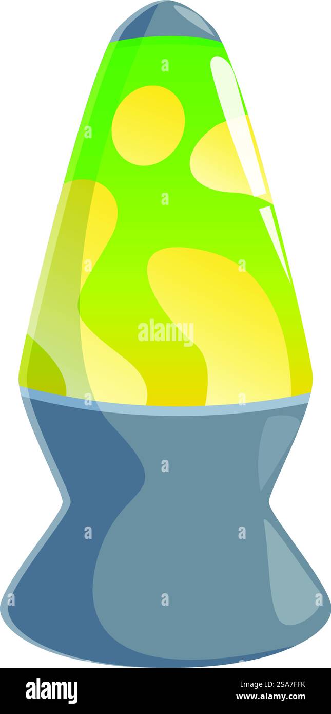 Green and yellow lava lamp glowing and bringing a vintage touch. Green ...