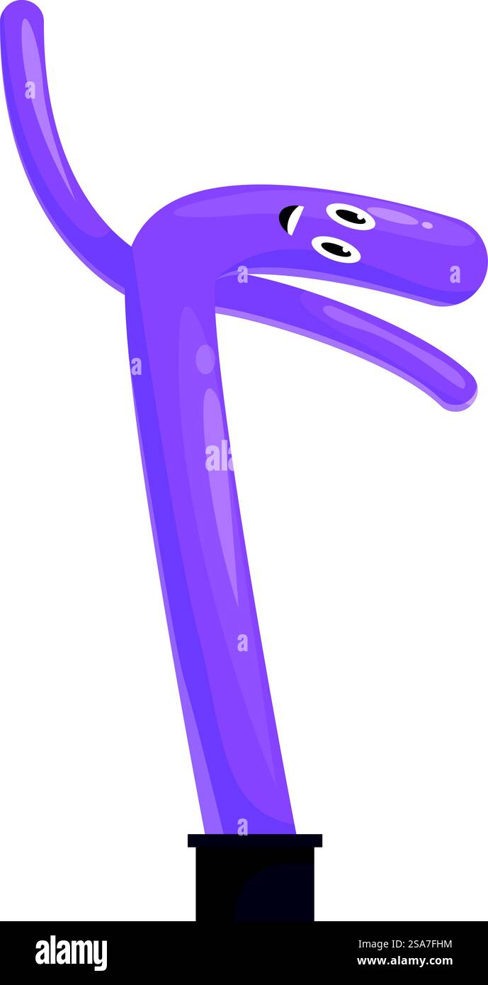 Purple inflatable tube man is waving its arms and having fun. Purple ...