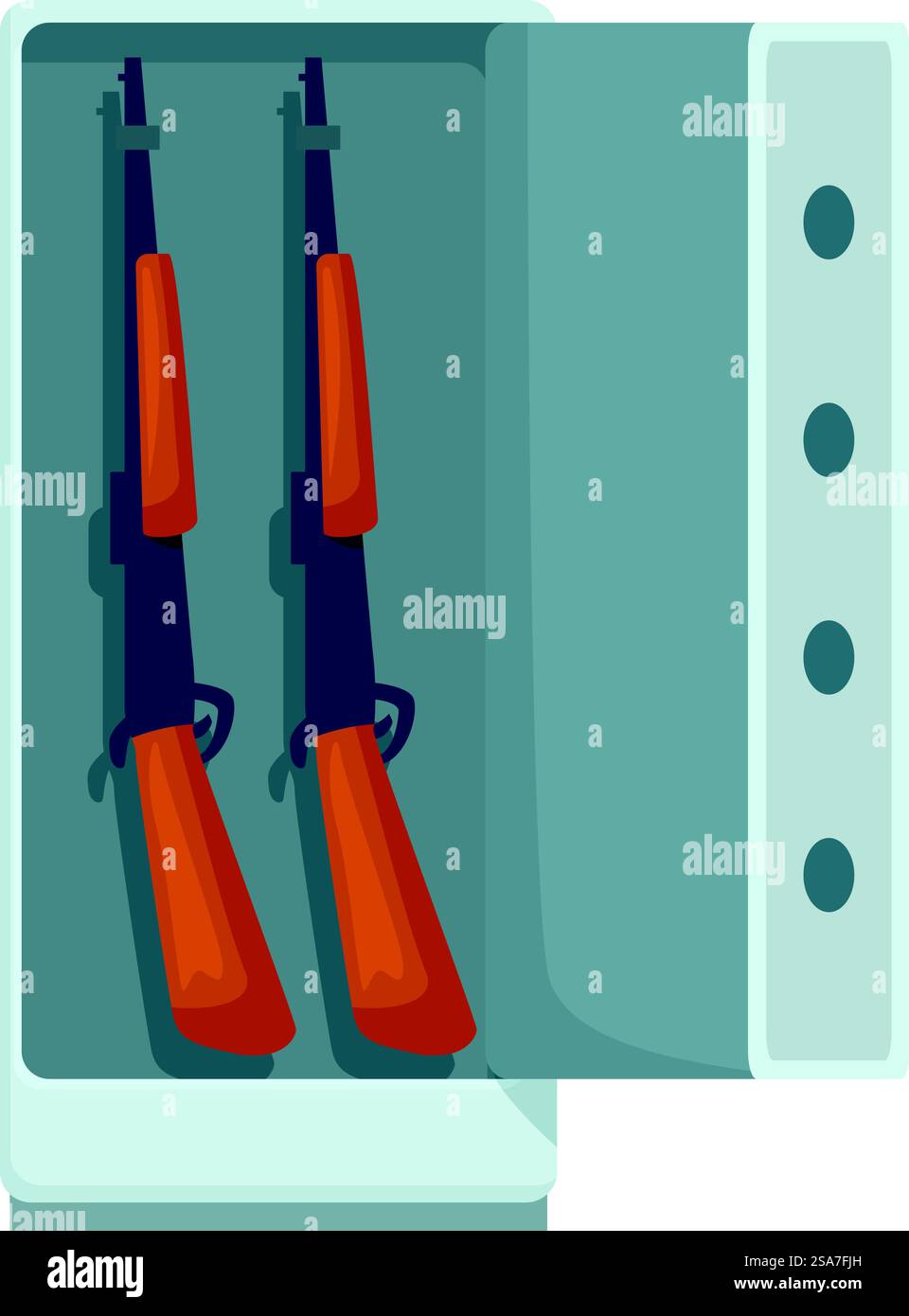 Two rifles are being stored in a gun safe, emphasizing responsible gun ...