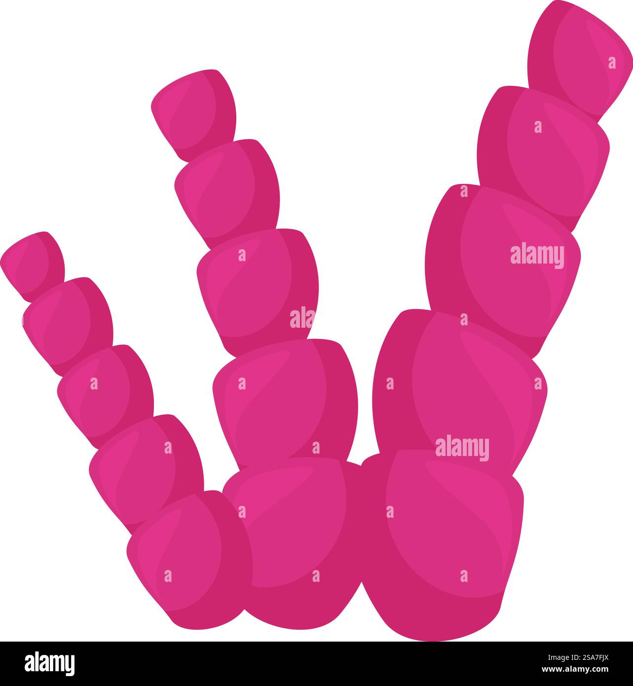 Pink coral reef is growing and forming a colony underwater in cartoon ...