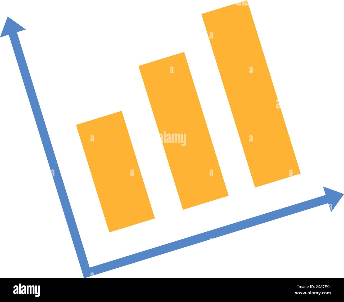 Bar graph depicting growing business success with upward trend. Simple ...