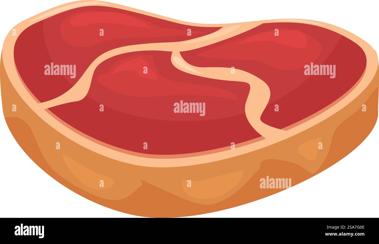 Big piece of raw red meat with fat being ready for cooking isolated on ...