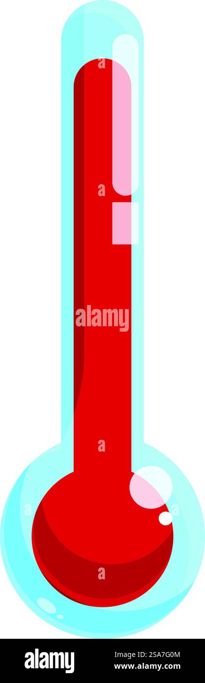 Cartoon thermometer indicating hot temperature, perfect for ...