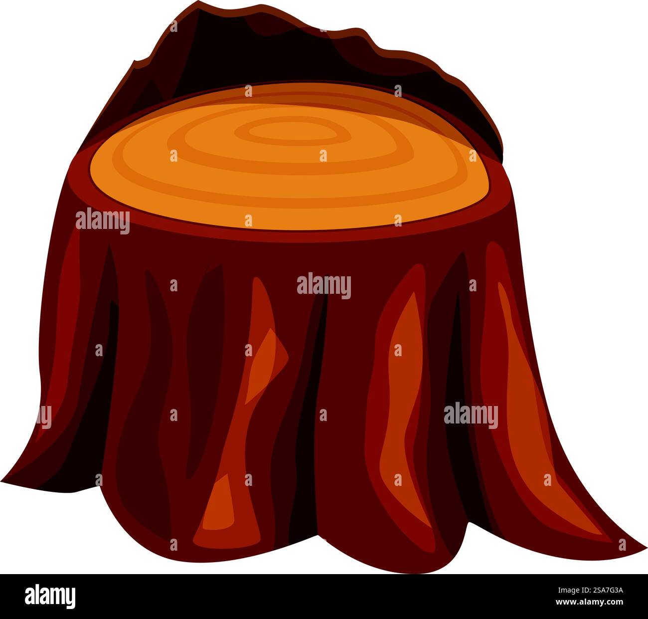 Brown tree stump showing growth rings illustration. Brown tree stump ...