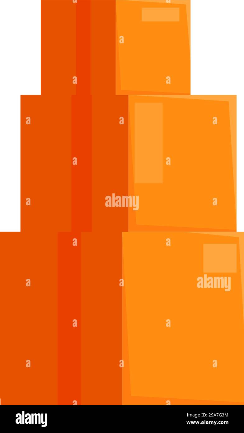 Stacked cardboard boxes representing a growing business, symbolizing success and expansion ...