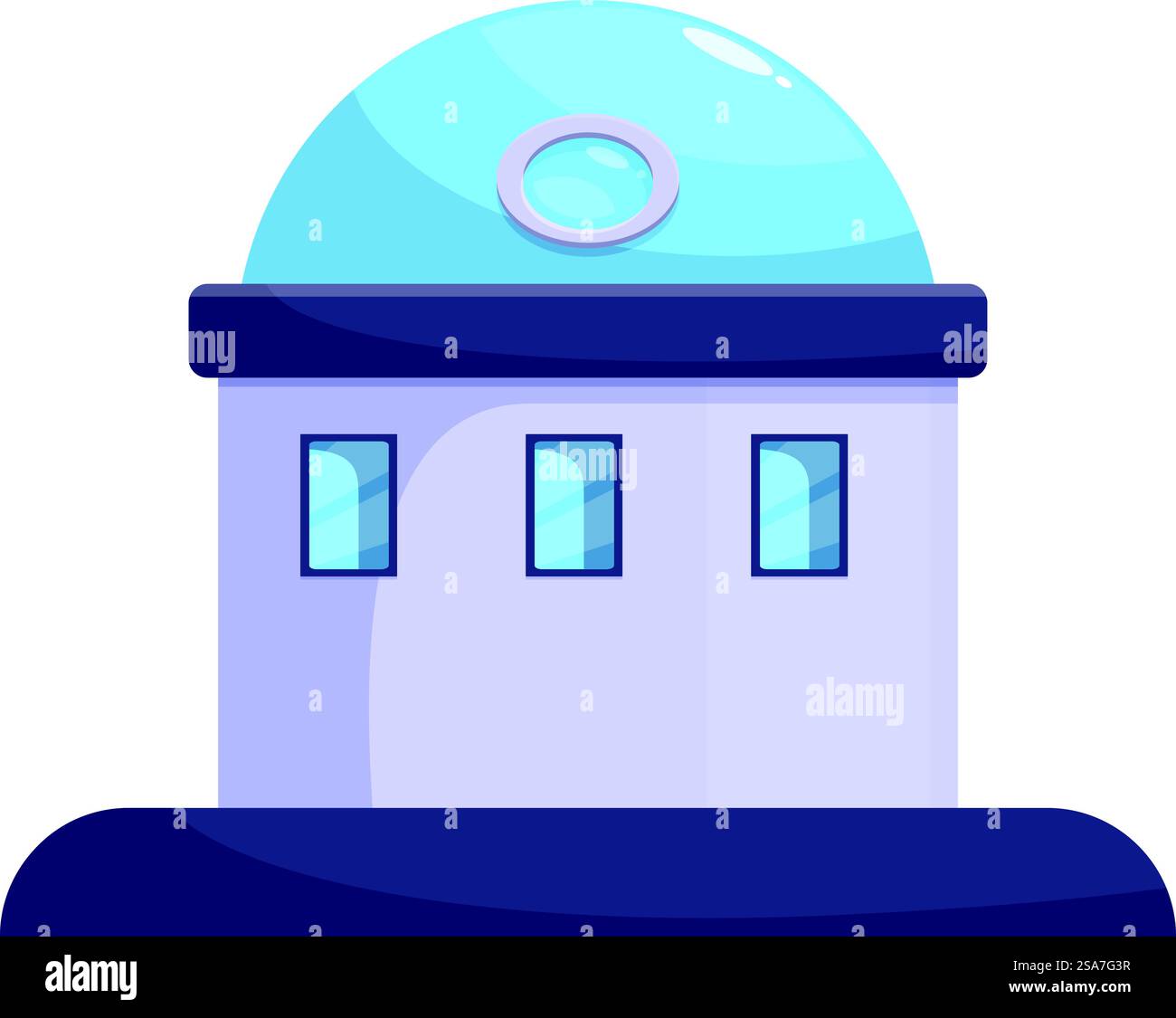 Futuristic observatory building with a glass dome is observing the ...