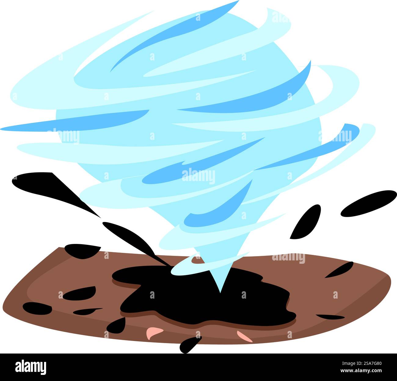Blue whirlwind is leaving traces of destruction on the ground. Blue ...
