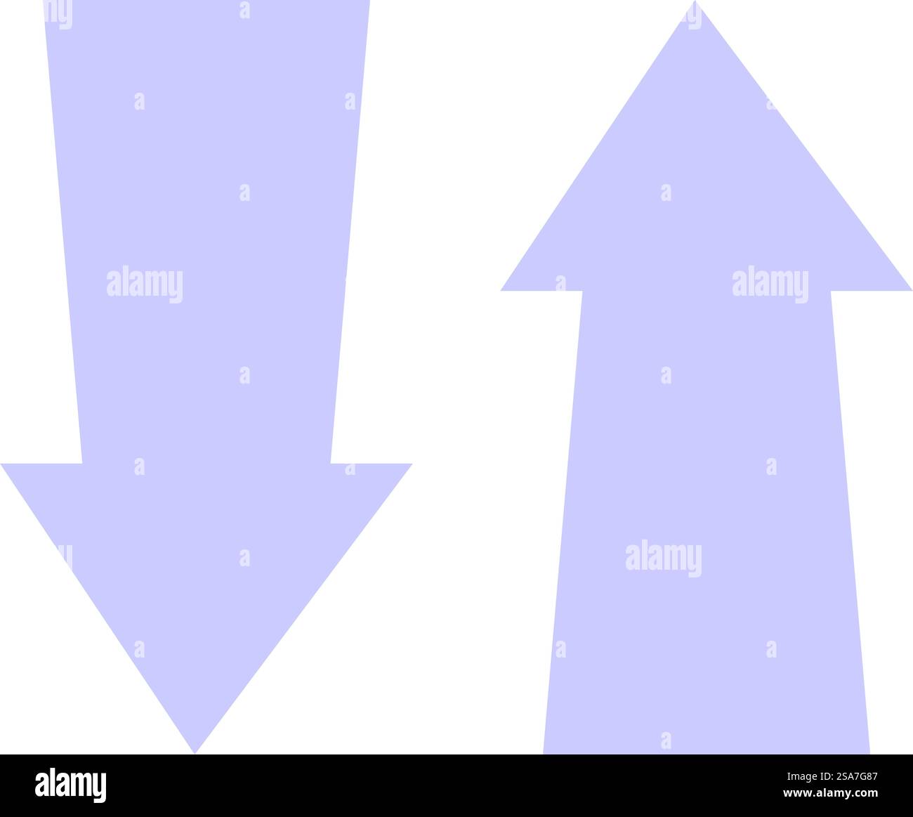 Illustration featuring blue up and down arrows pointing in opposite ...