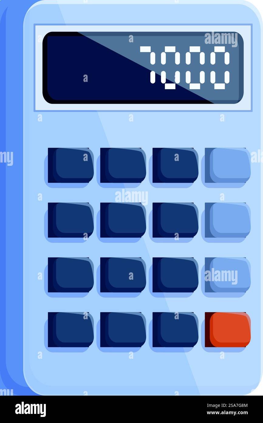 Blue calculator showing the number 1000 on its lcd screen. Blue calculator displaying number one ...