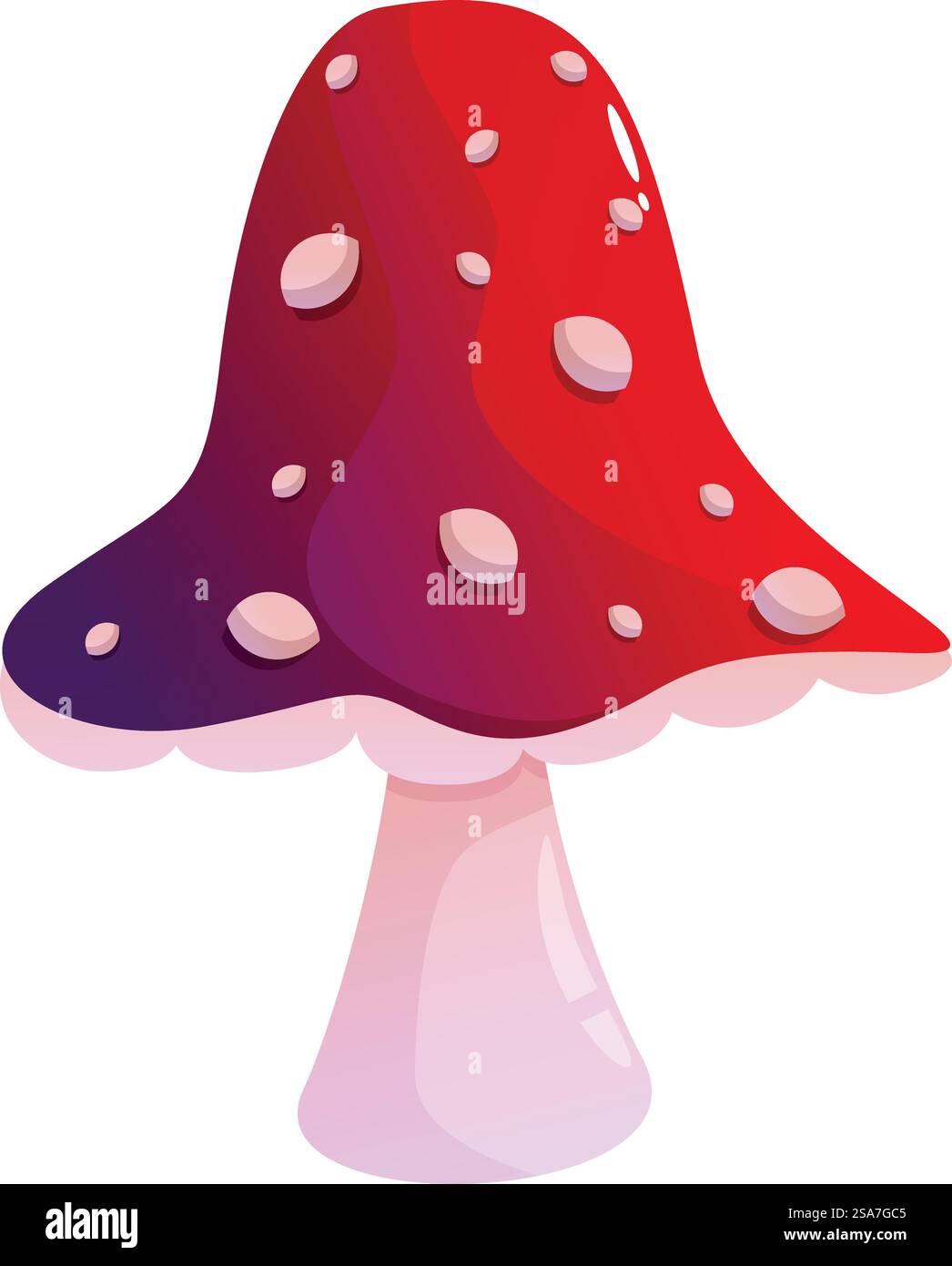 Bright red mushroom with white spots growing in the wild. Red and ...