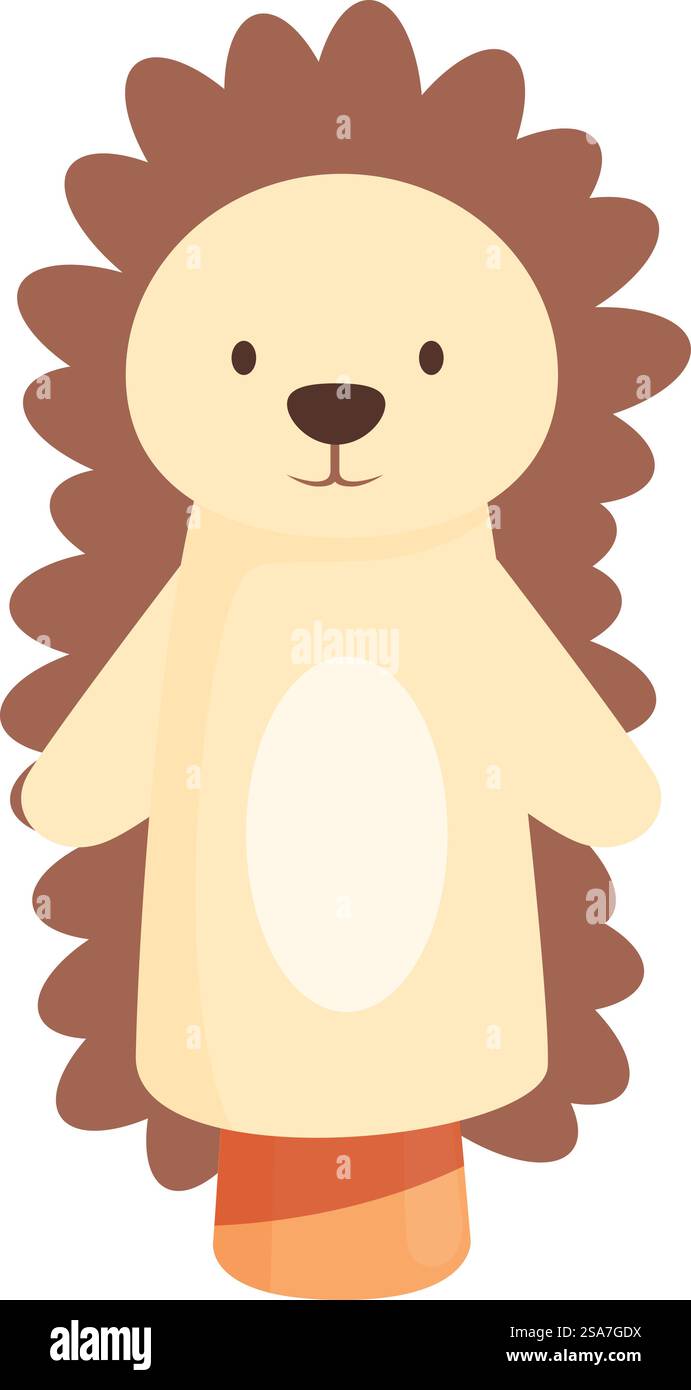 Smiling hedgehog hand puppet ready to entertain children with ...