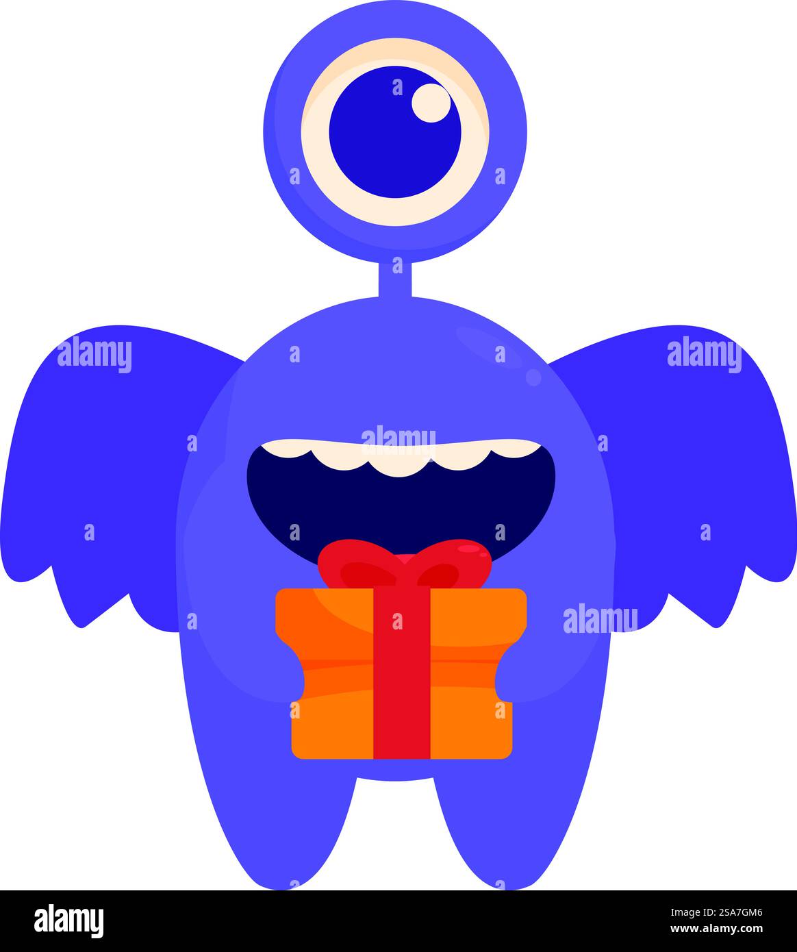 One eyed purple monster holding a gift box hi-res stock photography and ...