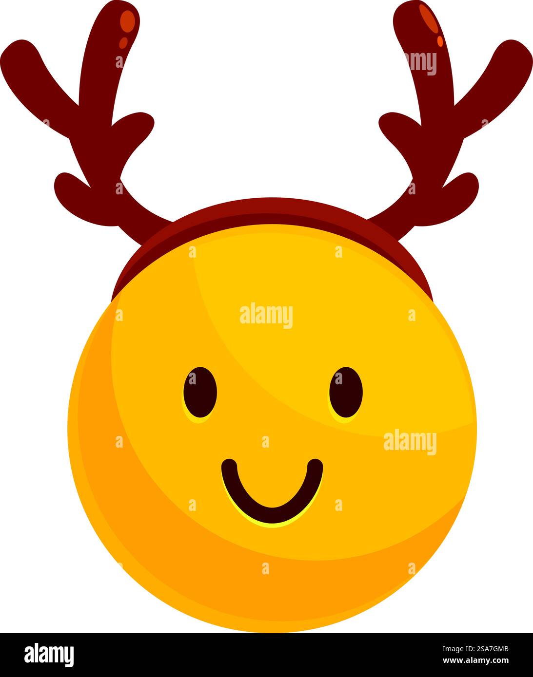 Cheerful emoji sporting reindeer antlers, capturing the festive spirit ...