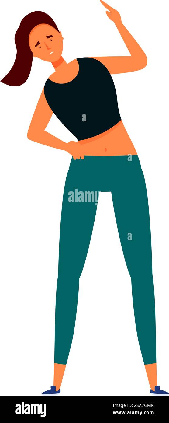 Female athlete is performing a side stretch, showcasing the importance ...