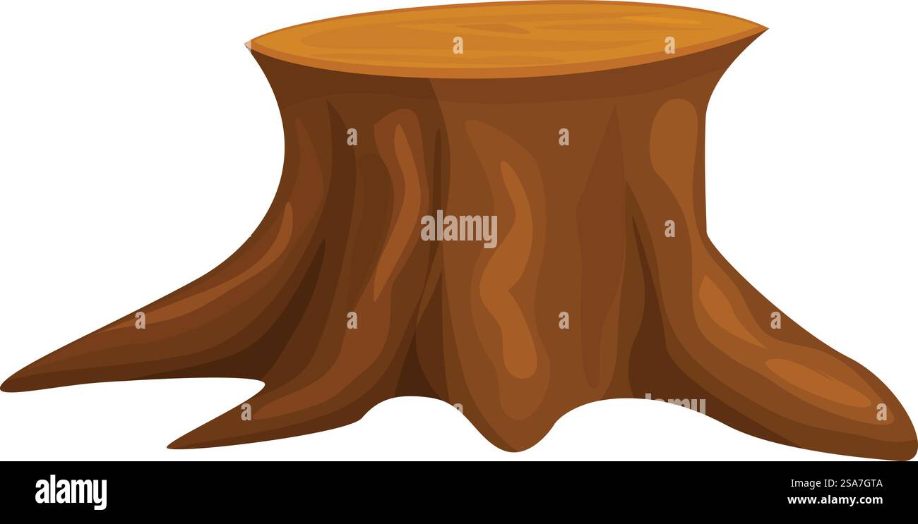 Brown tree stump remaining after felling tree trunk. Brown tree stump ...