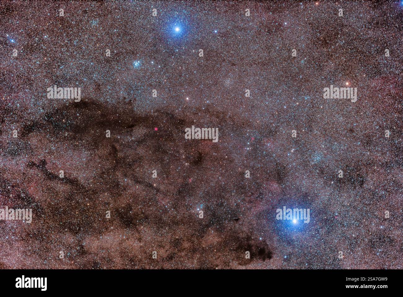 Dark Coal Sack nebula and clusters in constellation Crux Stock Photo ...