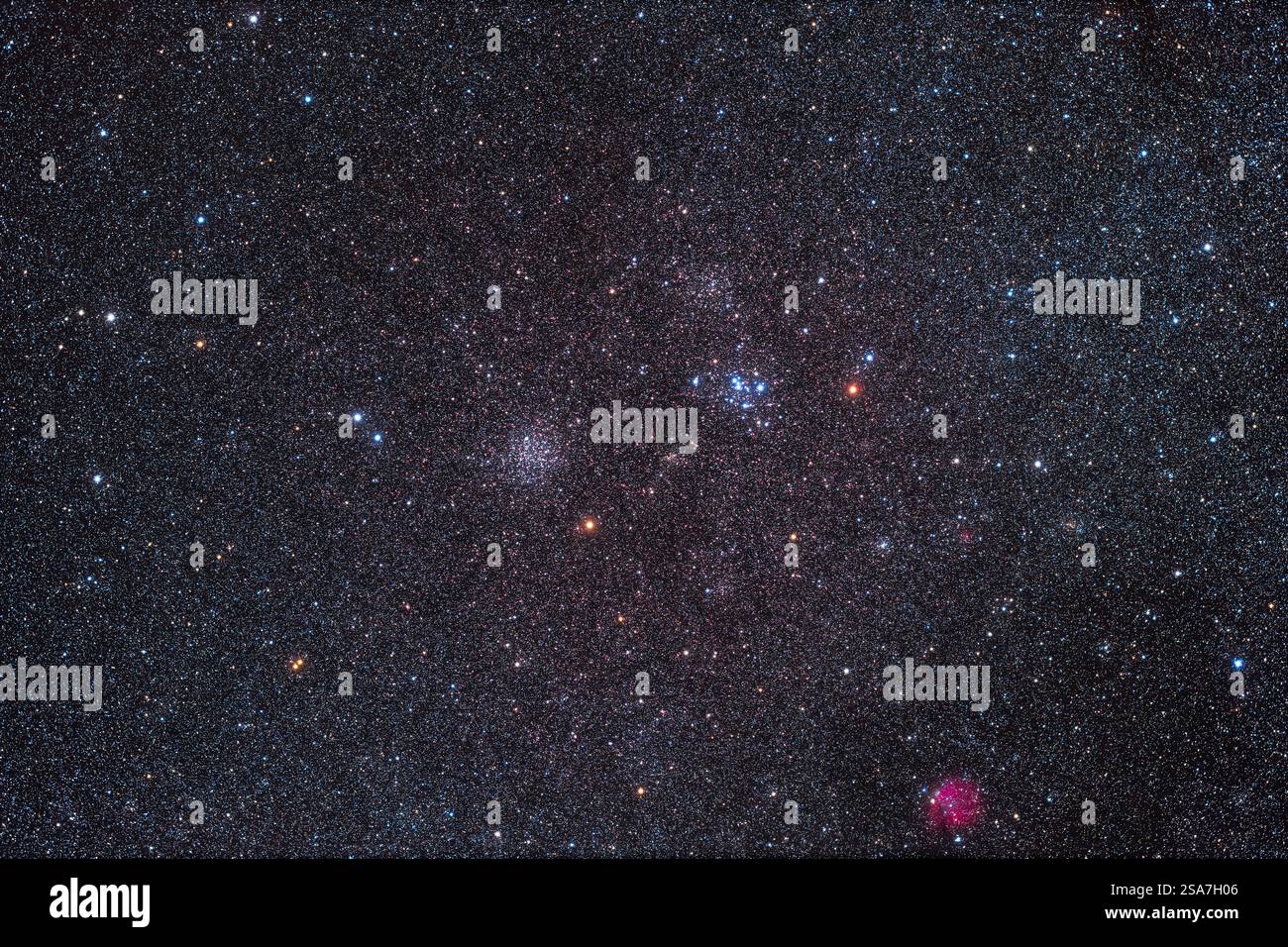 M46 and M47 star clusters in constellation Puppis Stock Photo - Alamy