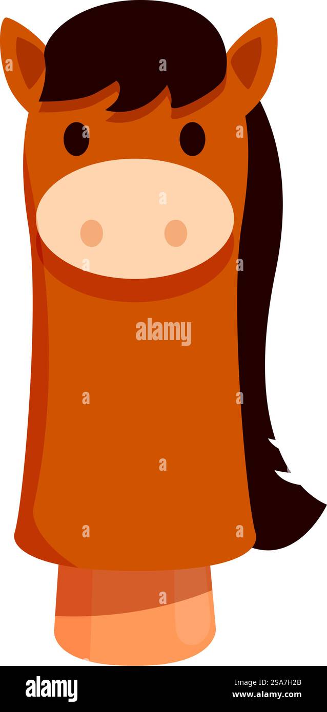 Brown horse puppet standing upwards with arm raised, perfect for ...