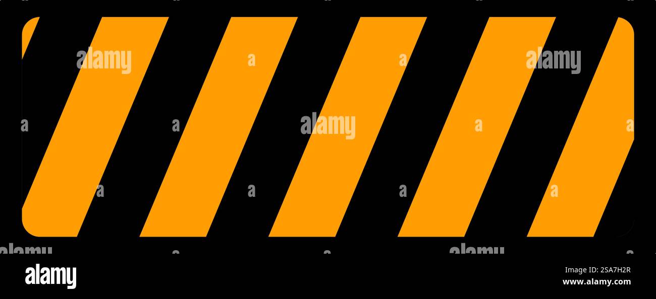 Yellow and black diagonal lines warning sign indicating caution, hazard ...