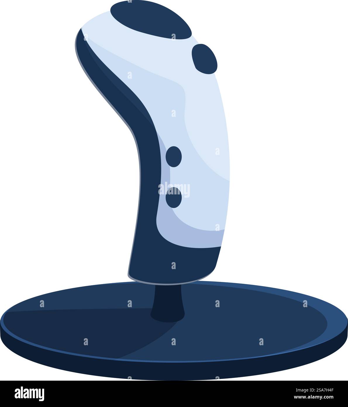 Modern gaming joystick is standing on a table, ready for action and ...