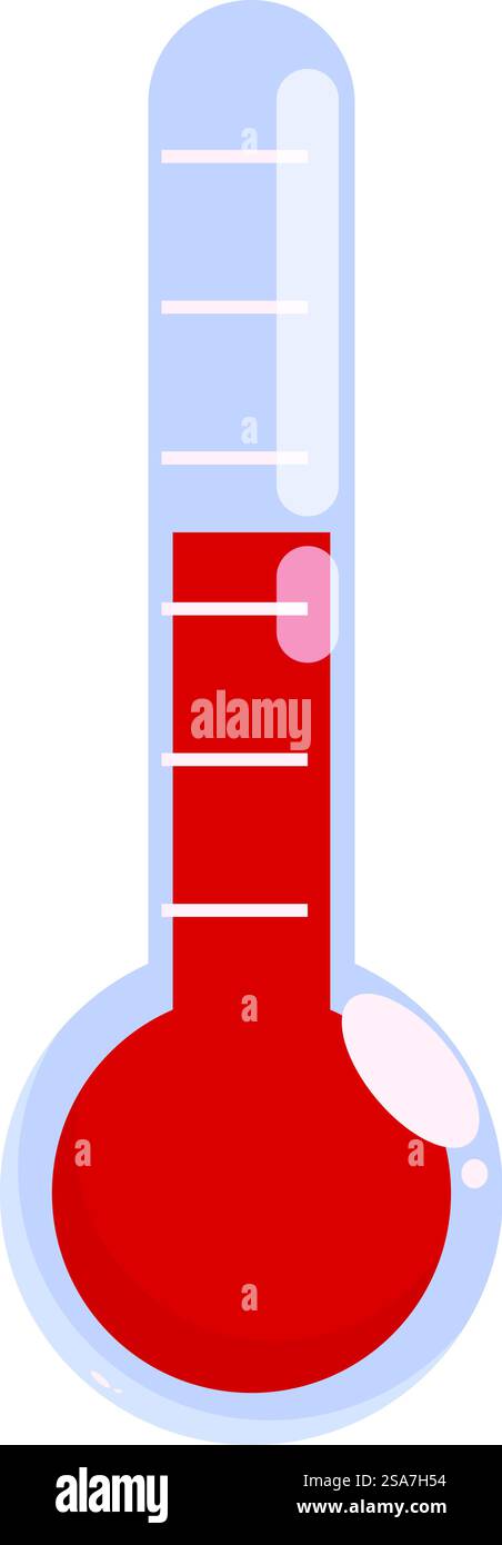 Classic medical thermometer with a high temperature reading, indicating ...