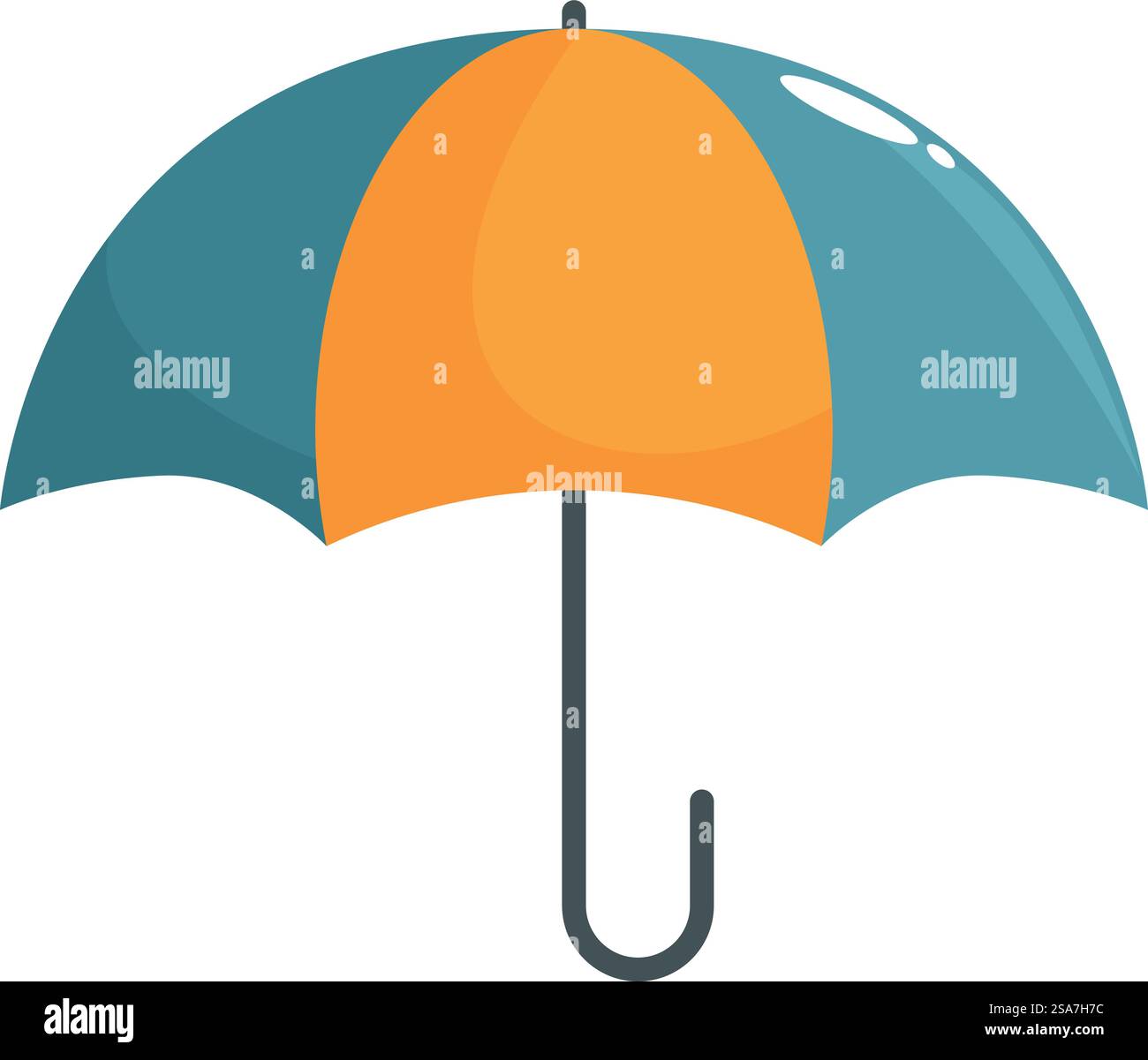 Classic opened umbrella, providing protection and shelter from rain and ...