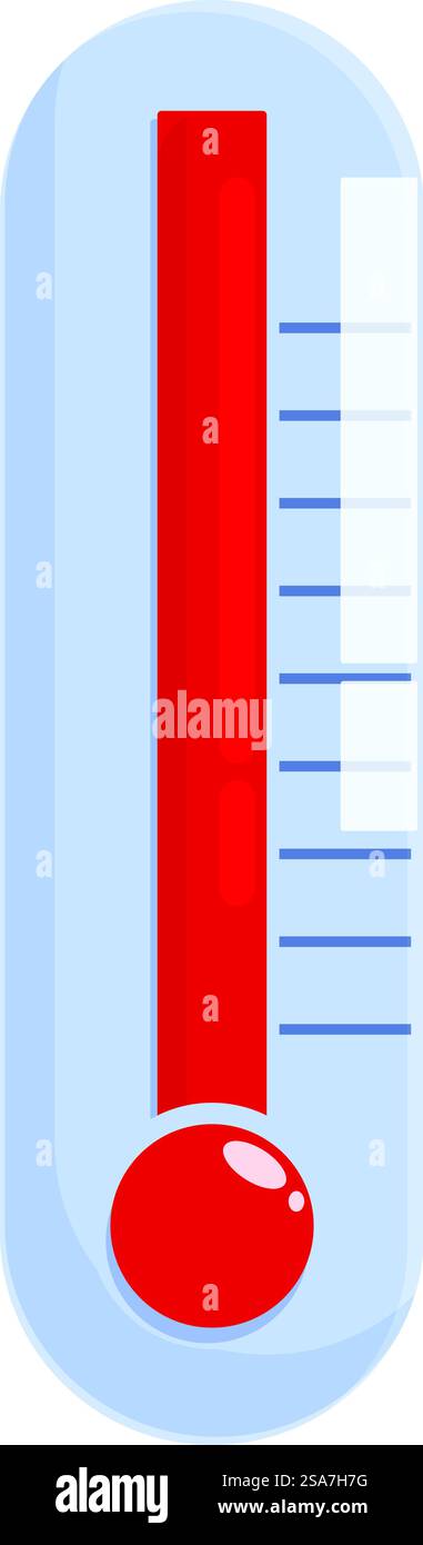 Cartoon thermometer showing high temperature, indicating fever or hot ...