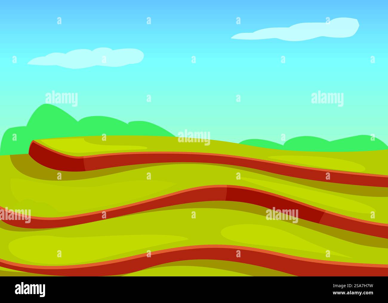 Fields stretching to the horizon Stock Vector Images - Alamy
