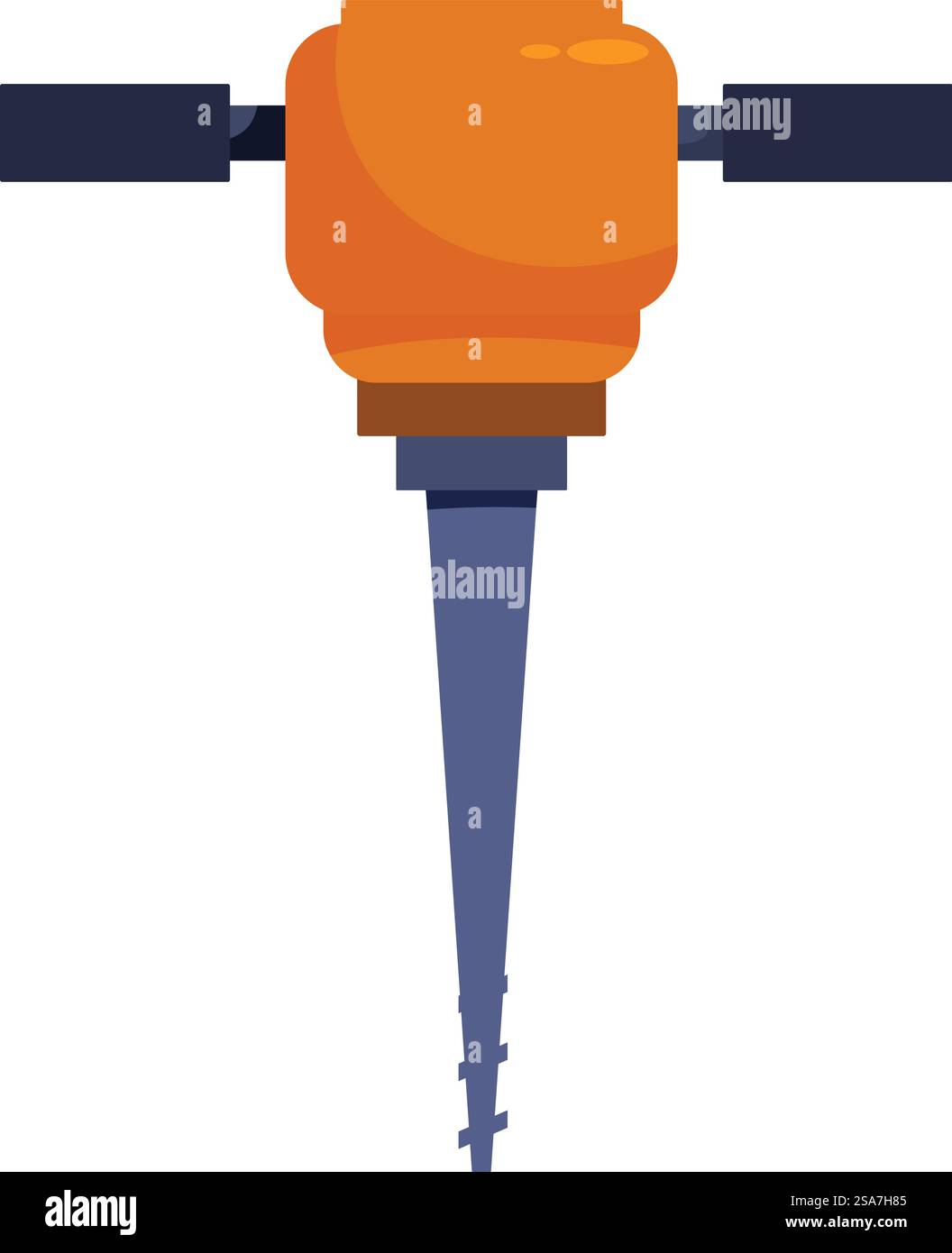 Powerful electric jackhammer breaking concrete using sharp drill bit ...