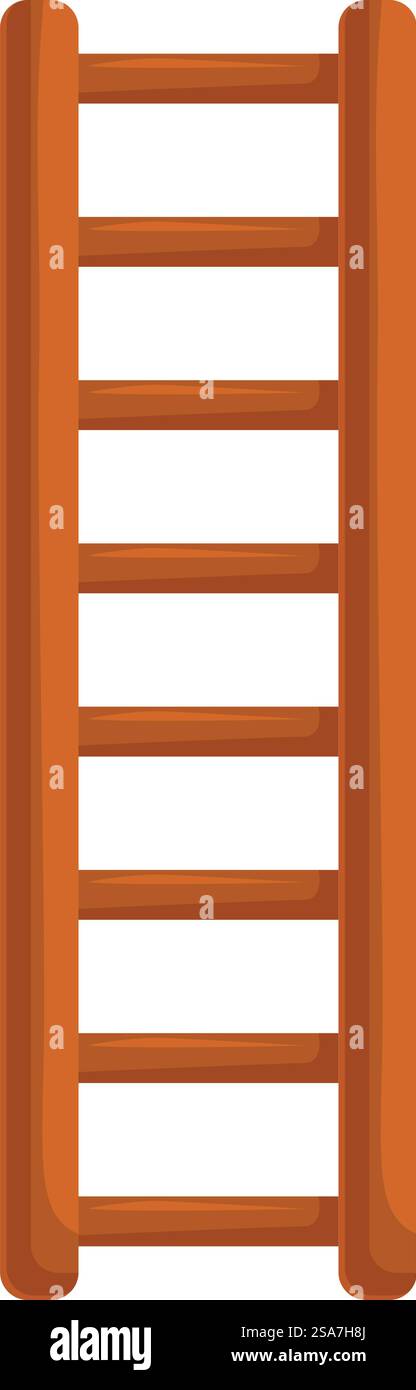 Classic wooden ladder standing upright, representing concepts of ...