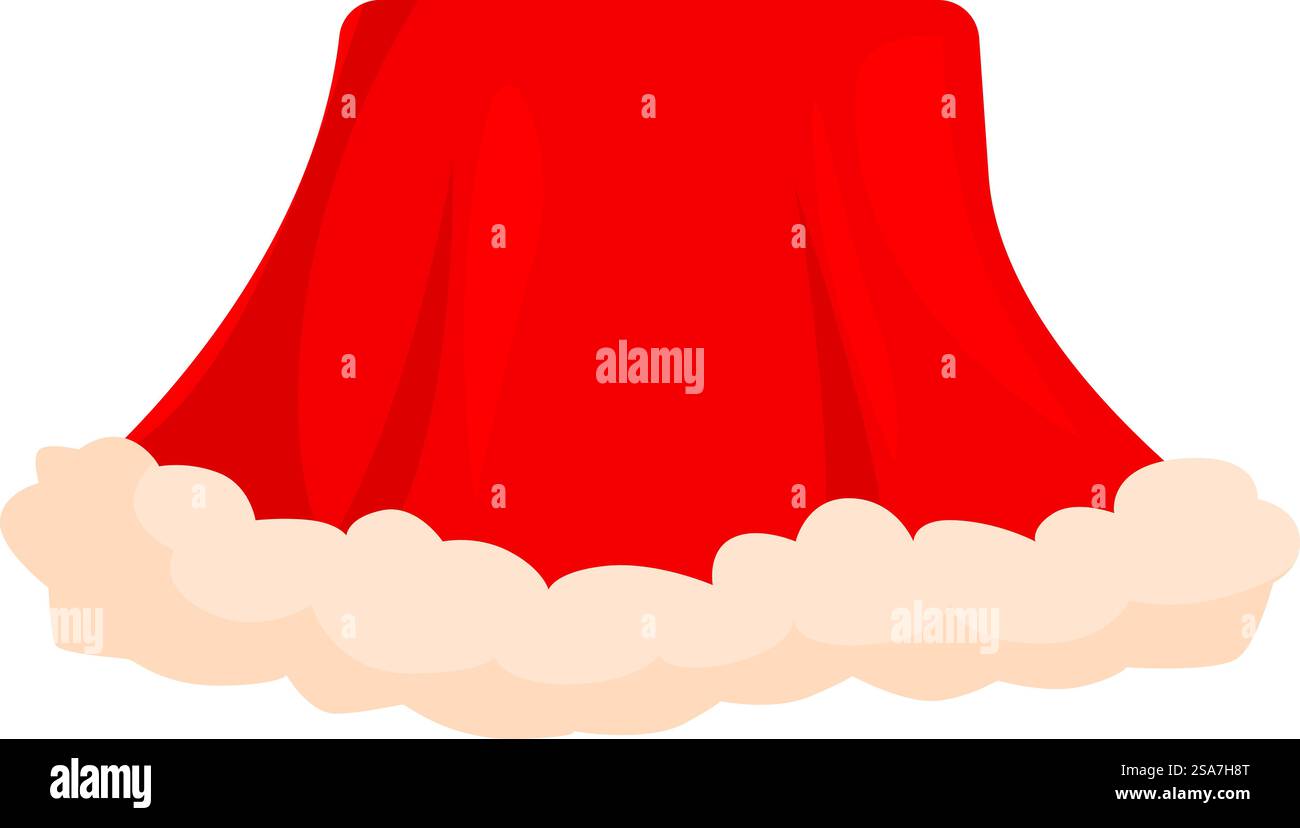 Red silk cloth with folds covering an object, creating suspense and ...