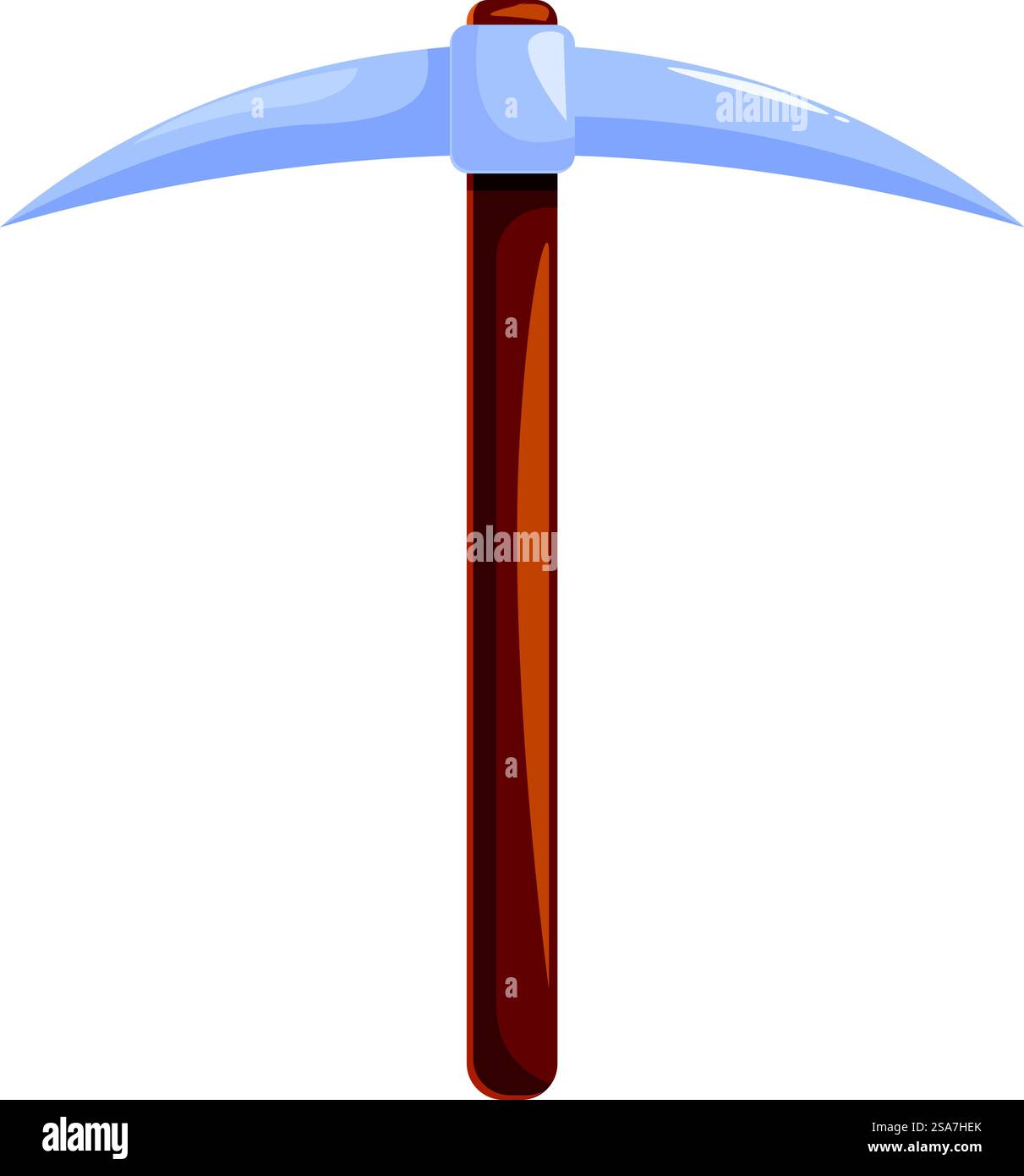 Cartoon style pickaxe with a wooden handle and a metal head mining for ...