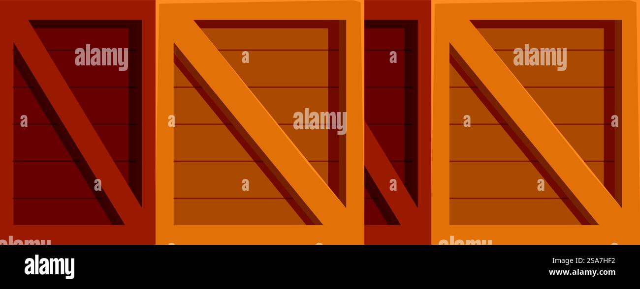 Three wooden crates are standing next to each other hi-res stock ...