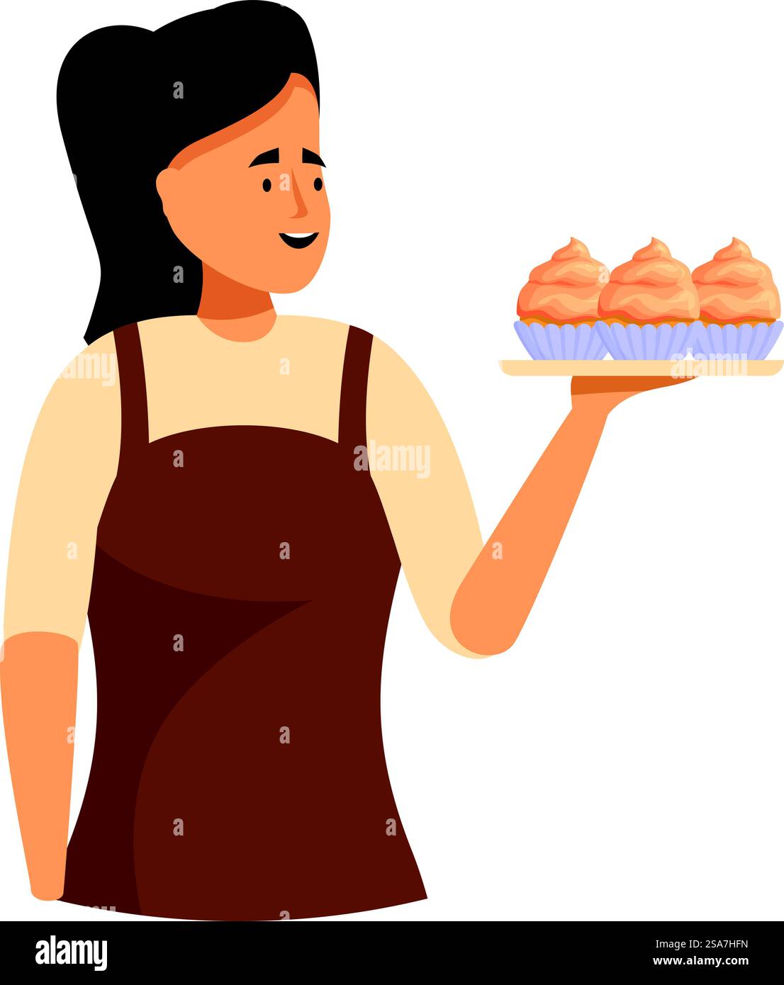 Professional confectioner showing cake Stock Vector Images - Alamy