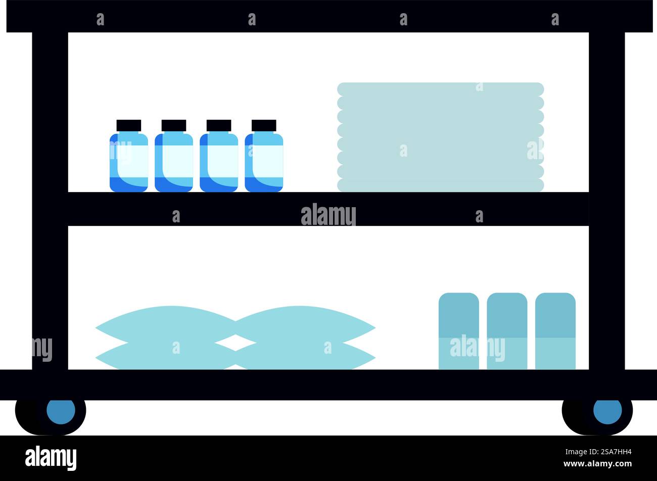 Medical cart holding medical supplies for the healthcare industry ...