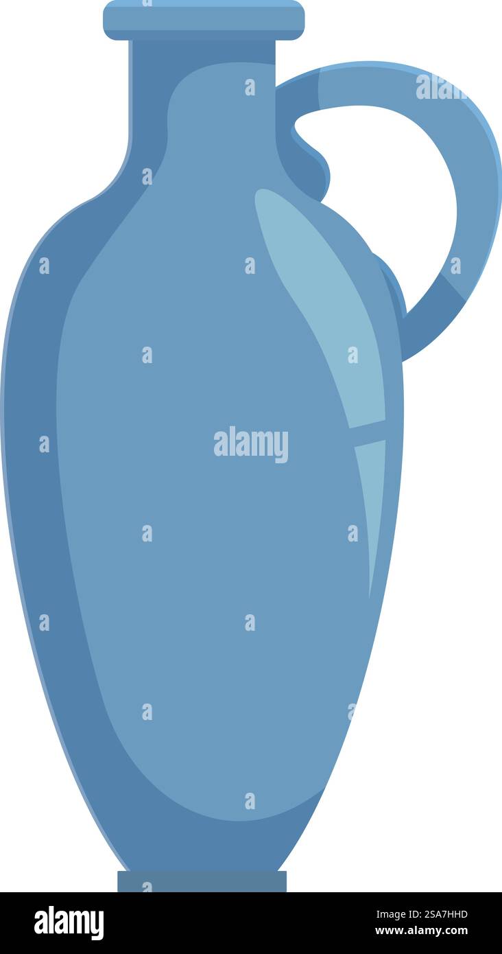 Blue ceramic amphora standing on a white background, perfect for projects related to history ...