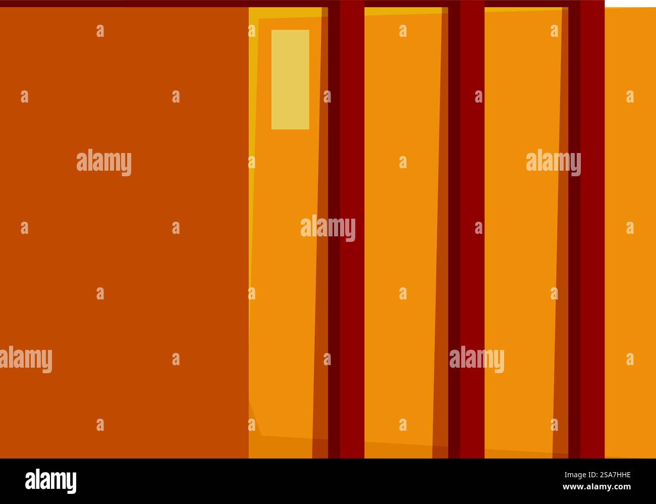 Stack of hardcover books with orange covers lying down, isolated on ...