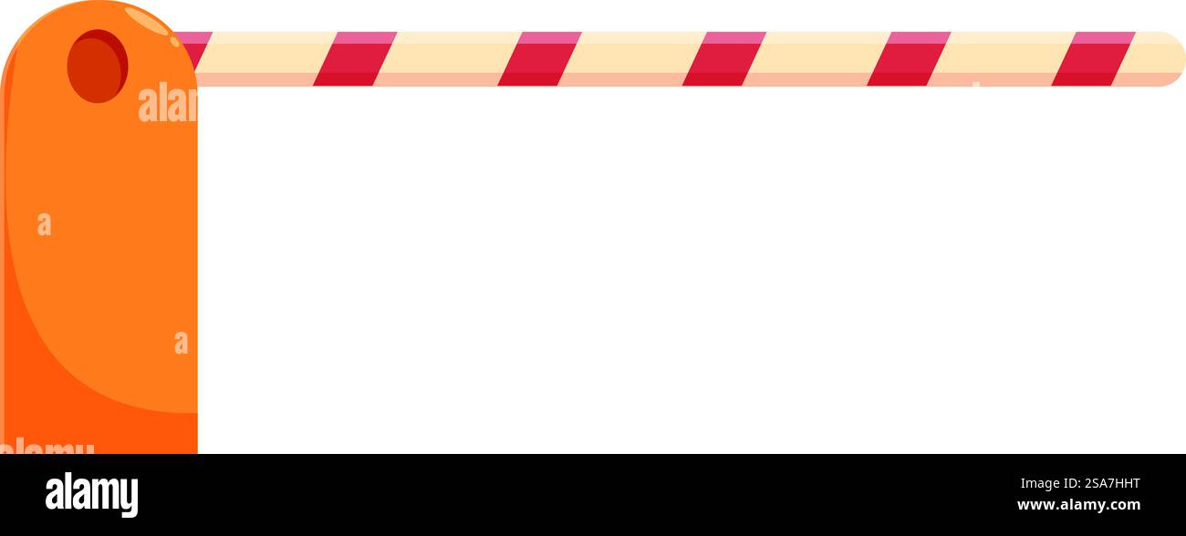 Cartoon style icon of an automatic barrier gate closing the entrance to ...