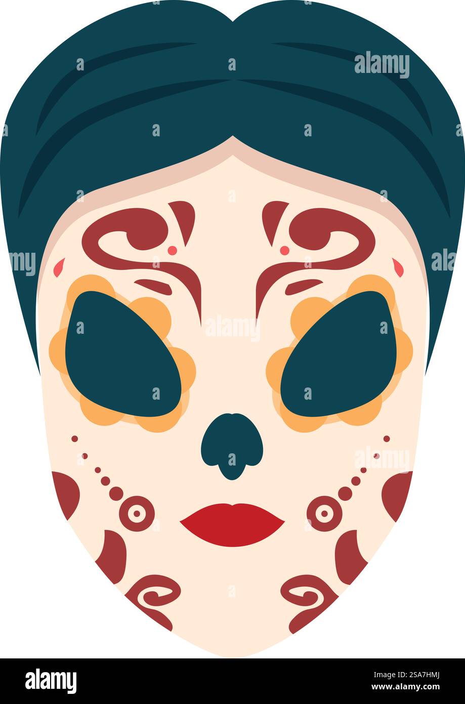 Woman wearing traditional calavera makeup for day of the dead ...