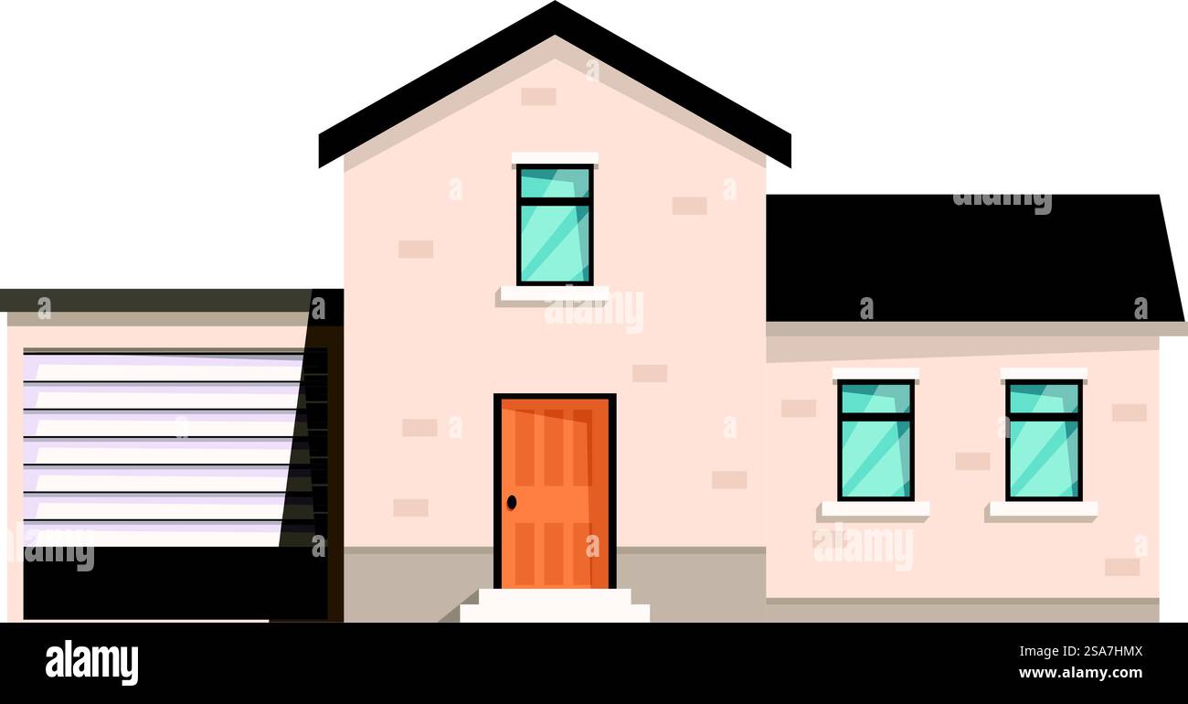 Modern suburban house with a garage is representing the concept of real ...