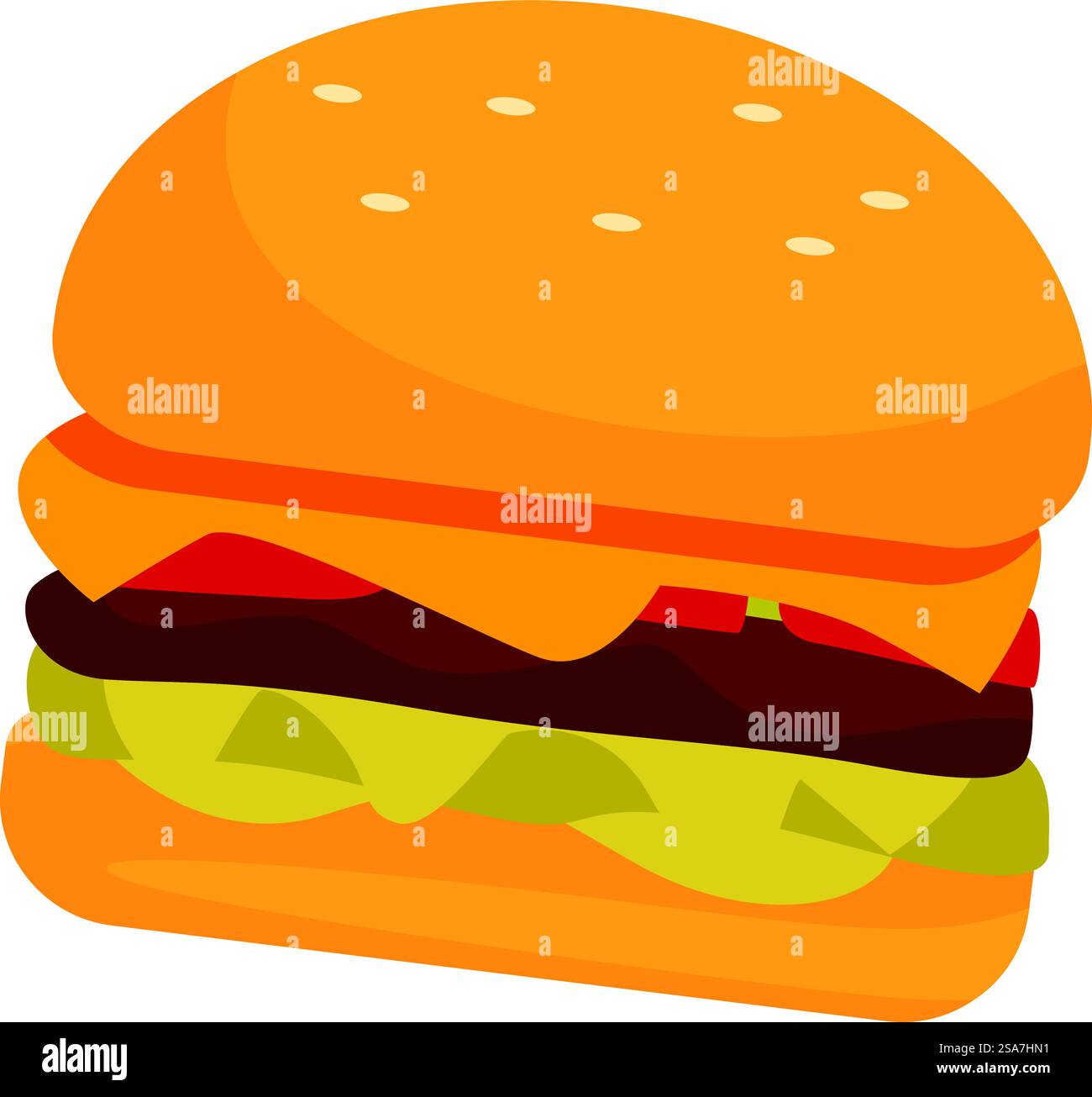 Classic cheeseburger with lettuce, tomato, beef patty, and melted ...